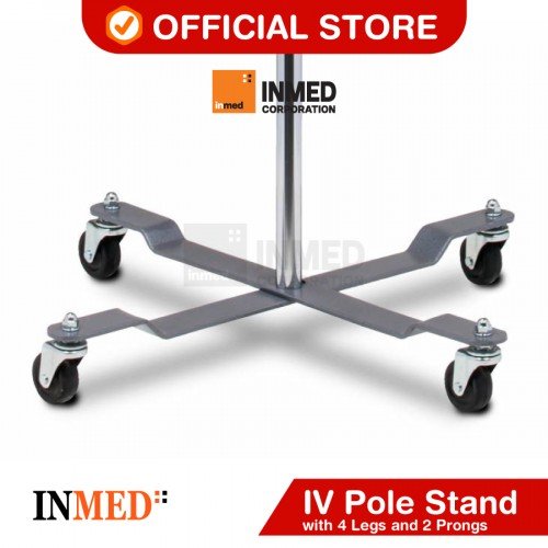 Inmed IV Pole Stand – Adjustable Chrome IV Stand with 4 Legs & Swivel ...